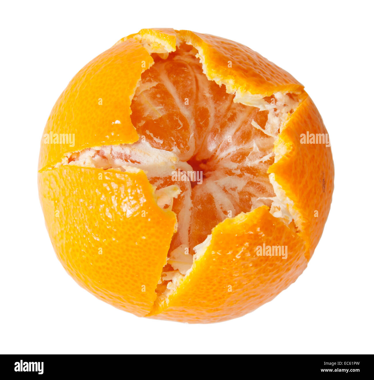 Peeled Juicy Tangerine Isolated On White Background Stock Photo - Alamy