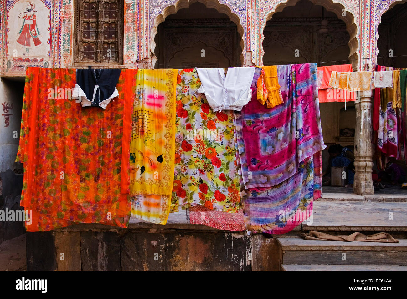 old palaces in Manesar, Mandawa, Rajasthan, North India, India Stock ...