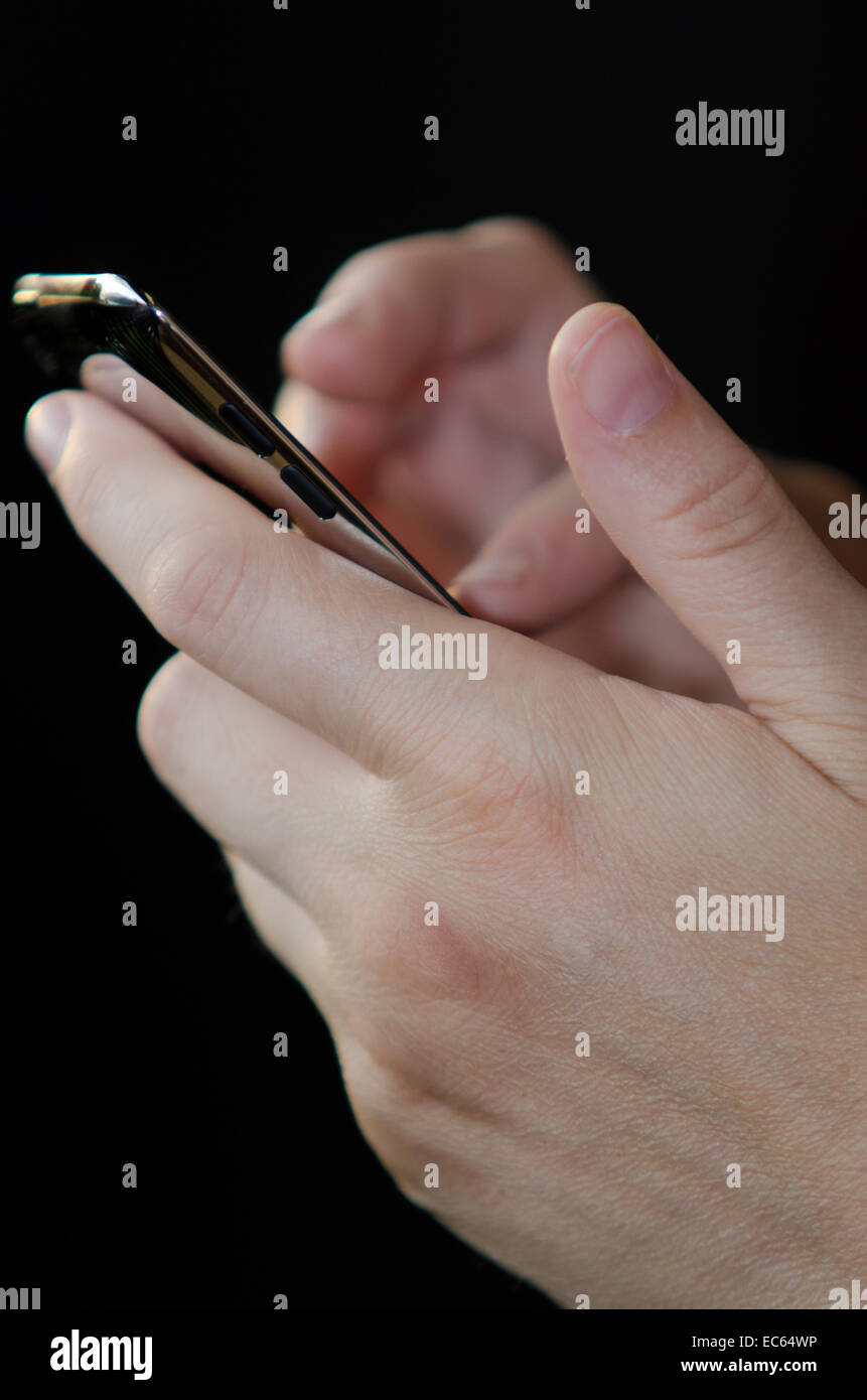 making calls with a smartphone Stock Photo - Alamy