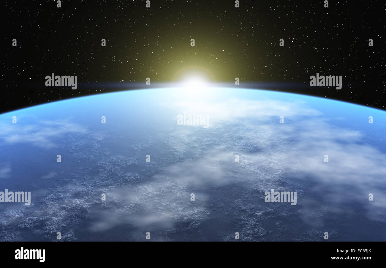 Planet mountains night 3d hi-res stock photography and images - Alamy
