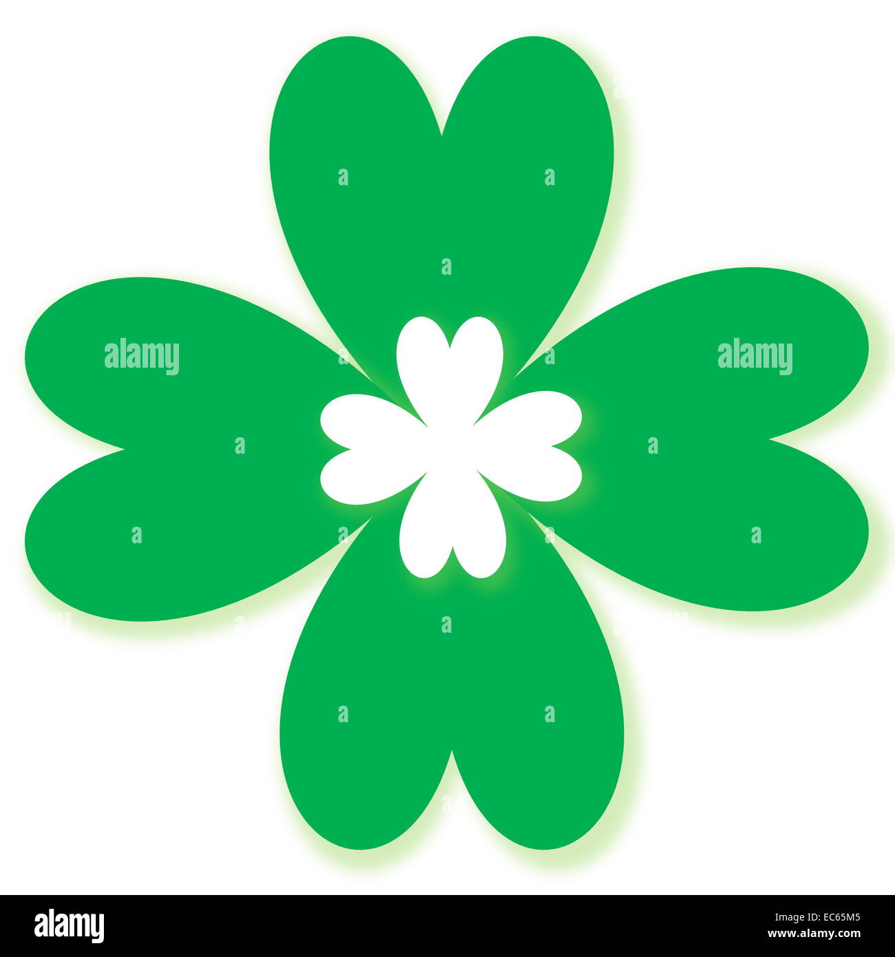 Four leaf clover, St. Patrick's day symbol, in white background Stock ...