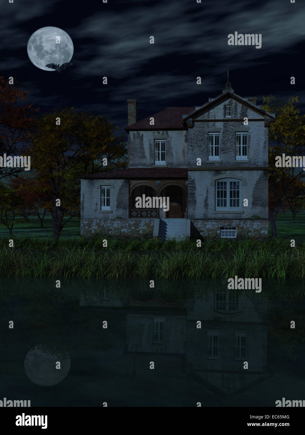 Old House by Night Stock Photo - Alamy