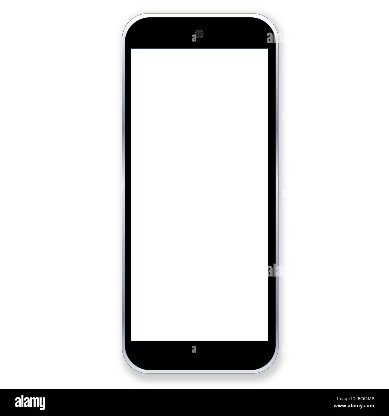 One black smartphone with blank screen in white background Stock Photo ...