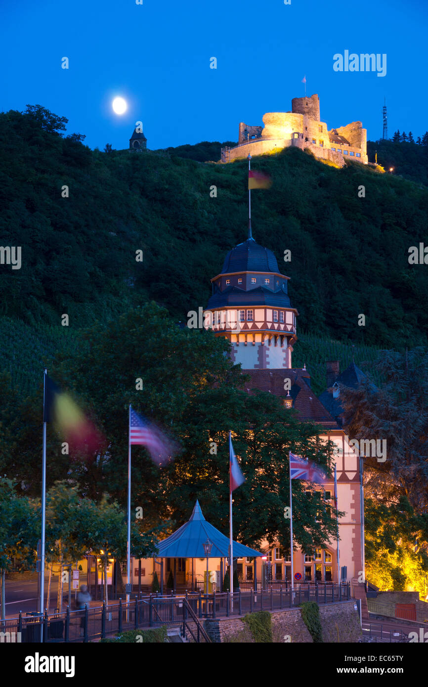View of the ruins of Landshut castle at night Bernkastel Kues Middle ...
