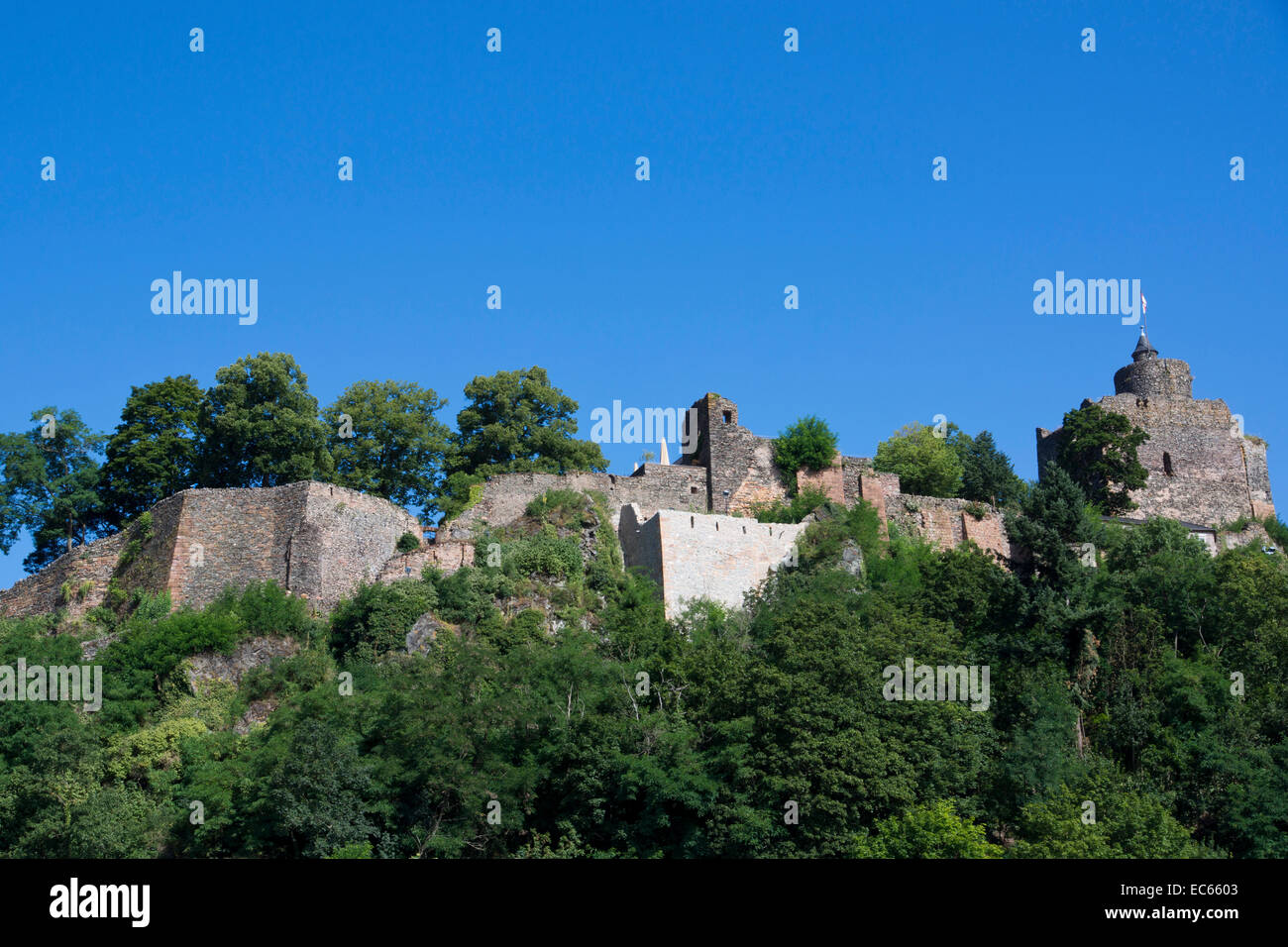 The ruins of the Saarburg castle, Saarburg, Saar, district Trier Saarburg, Rhineland Palatinate ...