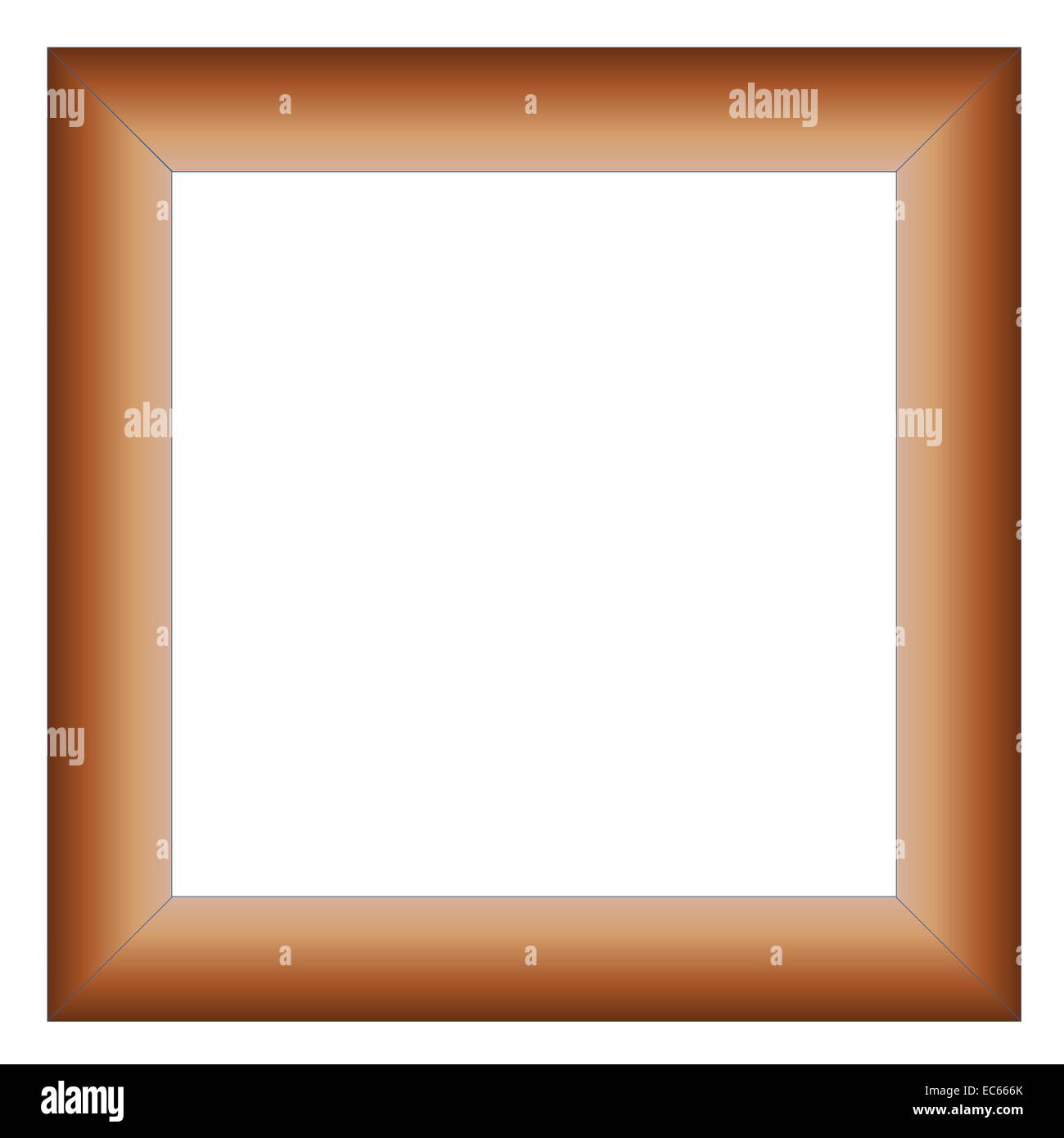 One square brown wooden frame in white background Stock Photo - Alamy