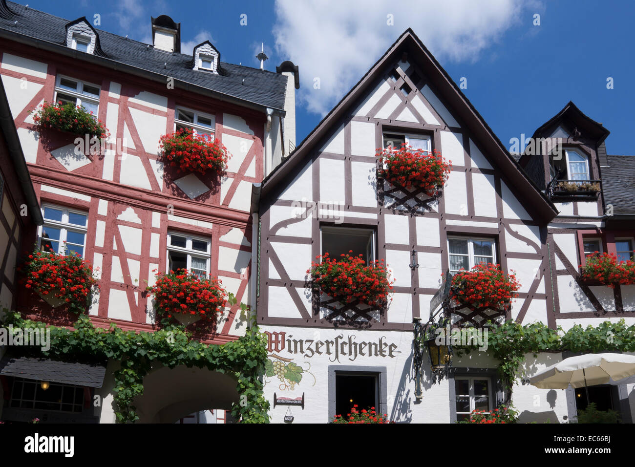 Wine bar in the city of Beilstein, district Cochem Zell, Rhineland ...