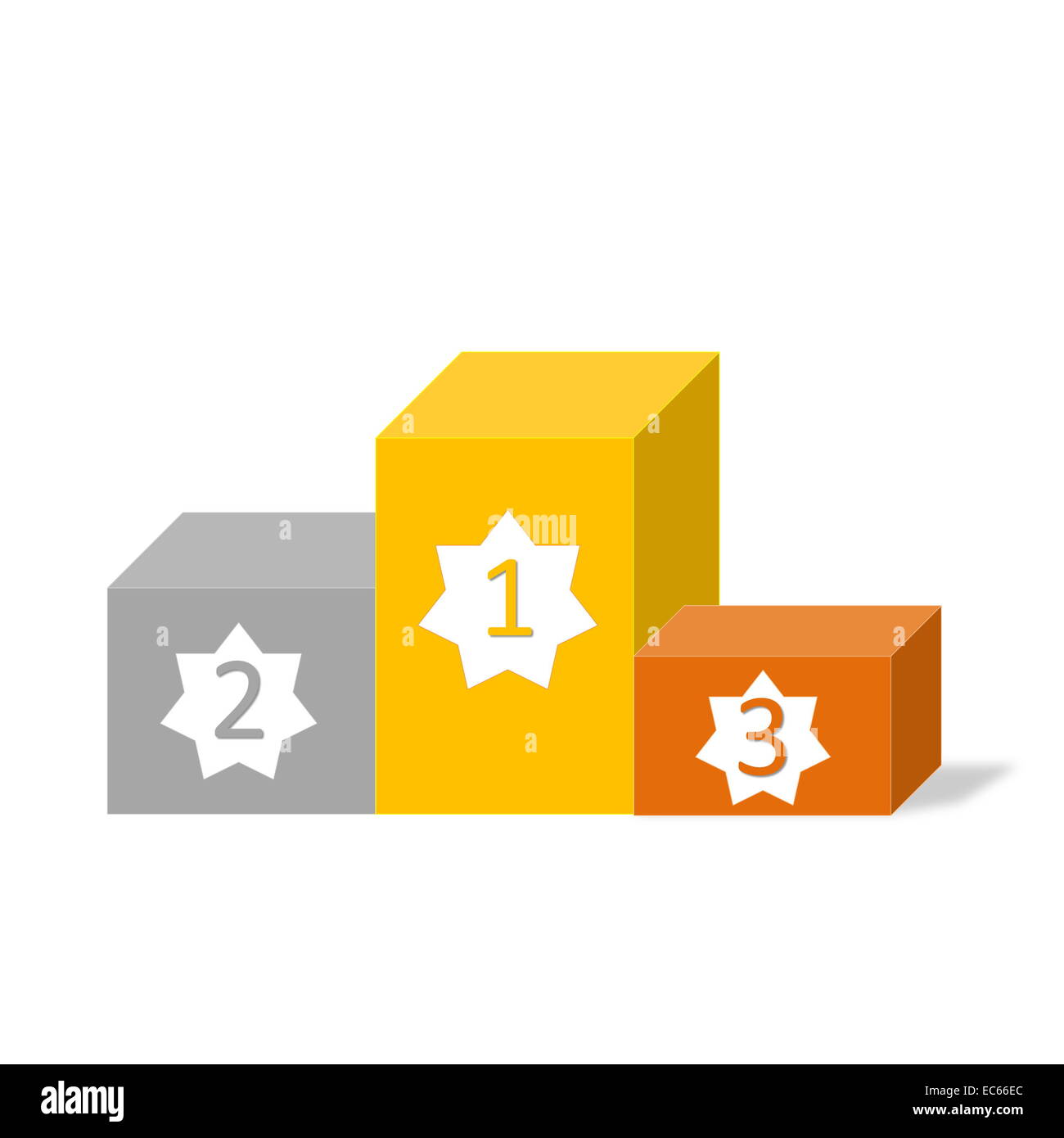 Colorful podium with numbers into stars in white background Stock Photo ...