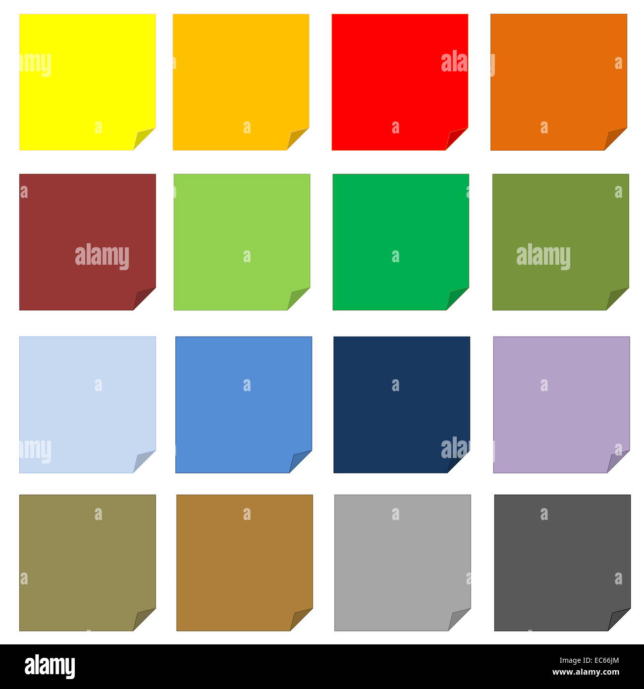 Set of many colorful post it on white background Stock Photo - Alamy