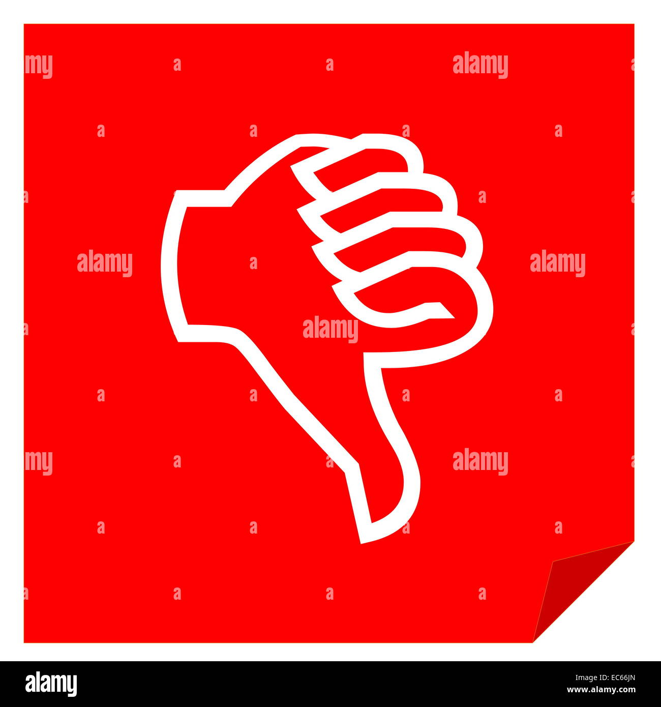 Red dislike vote icon in white background Stock Photo - Alamy