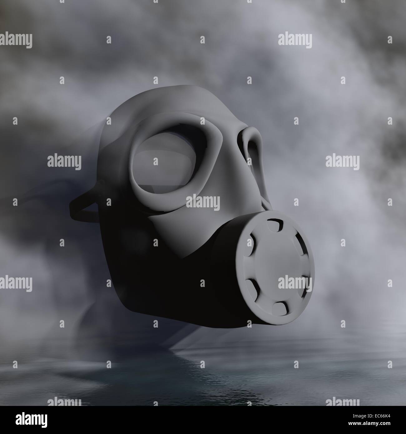 Close up on gas mask surrounded with deep smoke Stock Photo - Alamy