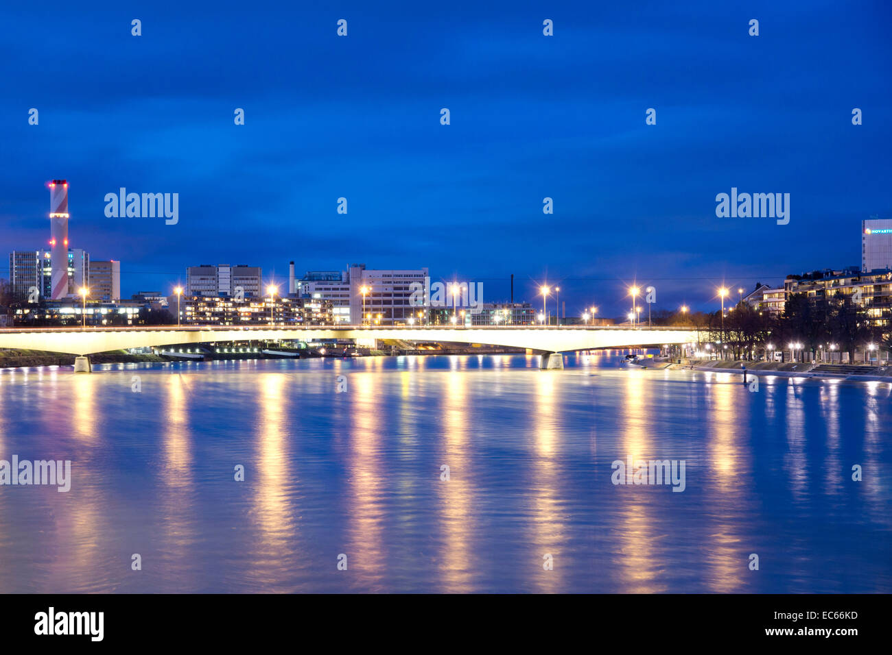 Basel at night, canton Basel Stadt, Switzerland, Europe Stock Photo - Alamy