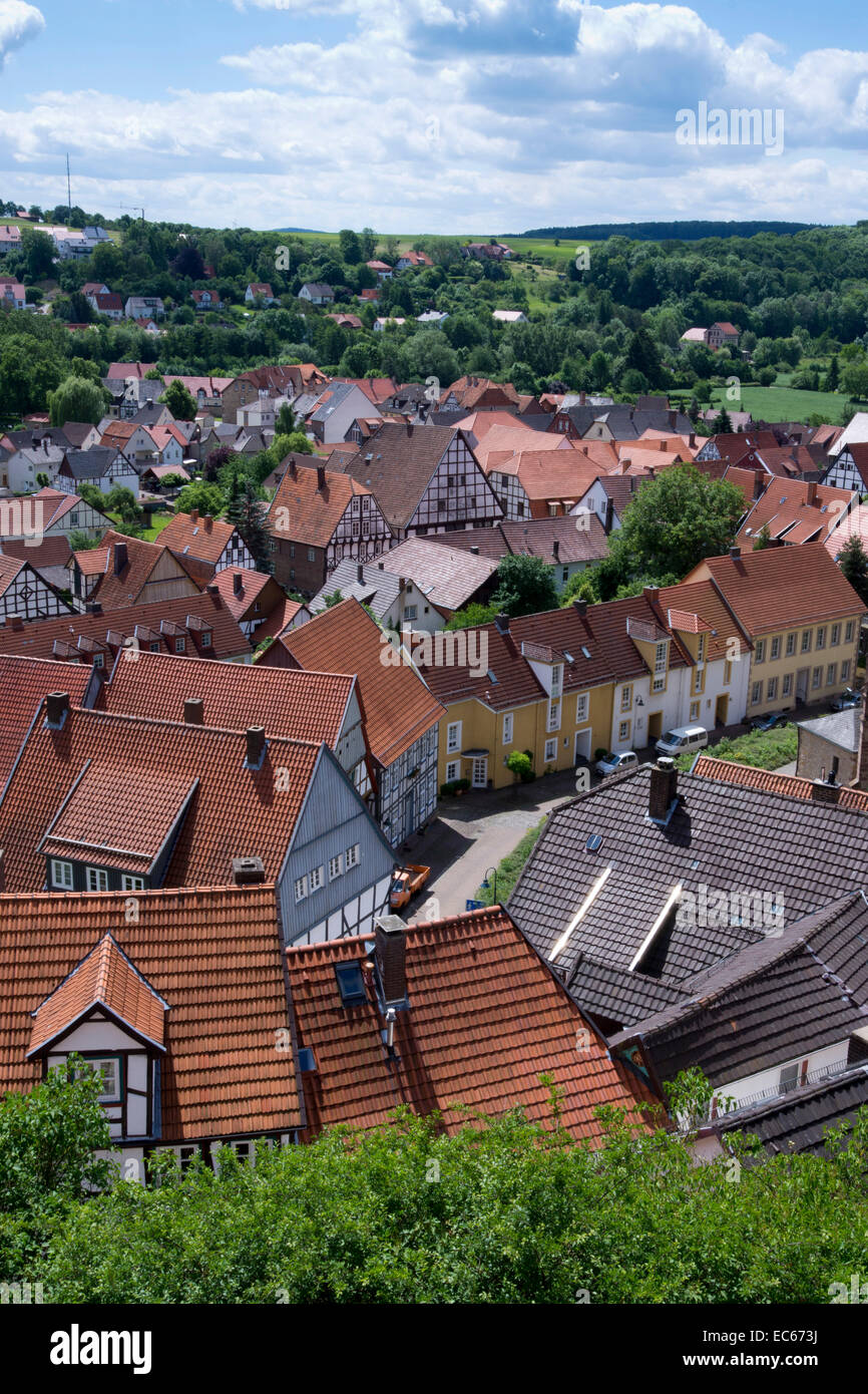 Cityscape view Warburg, district Hoexter, North Rhine Westphalia ...