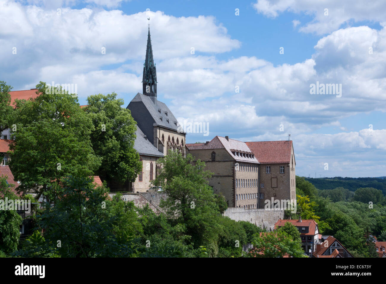 Protestant church and secondary school Marianum, Warburg, district ...