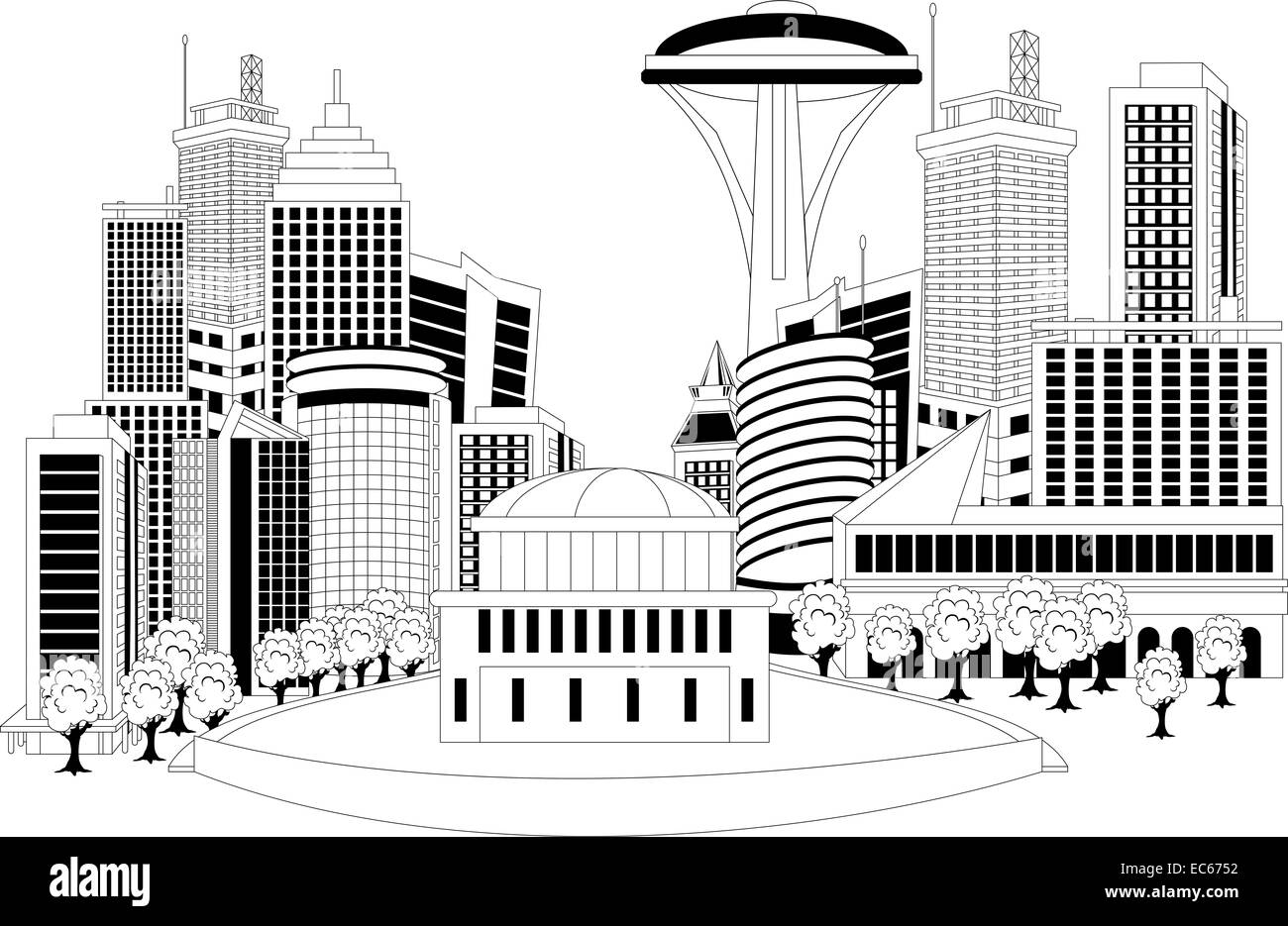 Modern city metropolis Stock Photo - Alamy