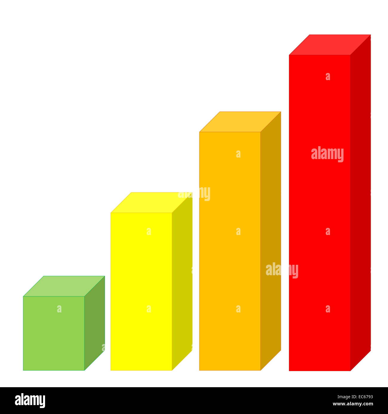Statistic graph with colorful increasing bars in white background Stock ...