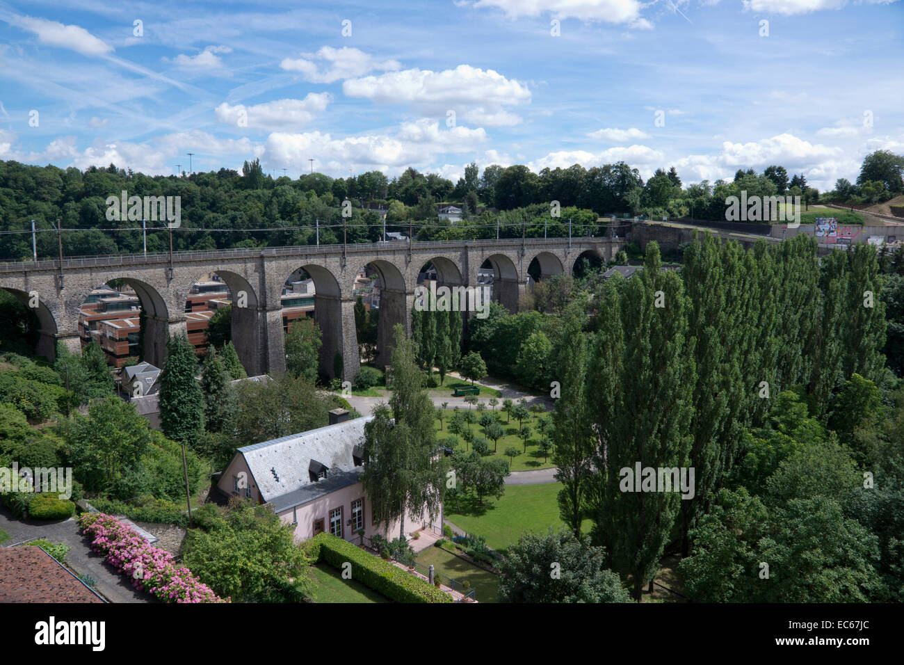 View of the Clausen Viaduct, Luxembourg City, Luxembourg, Europe Stock ...