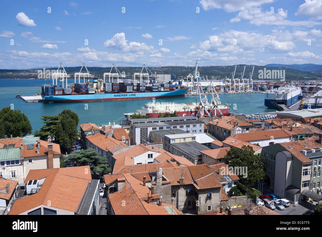 Seaport of Koper, Region Primorska, Adriatic coast, Istrien peninsula ...