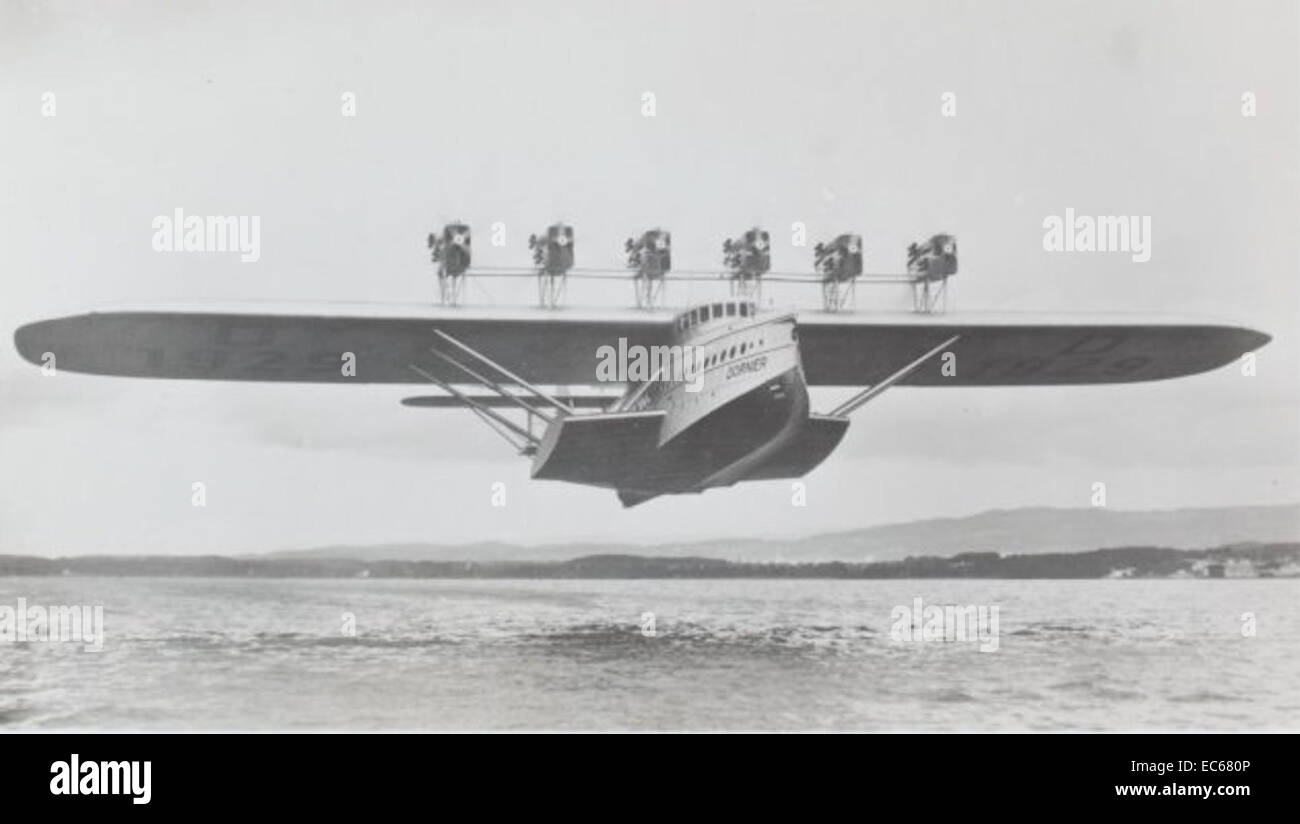 The Dornier Do X, a German-made flying boat, is featured in this photo ...
