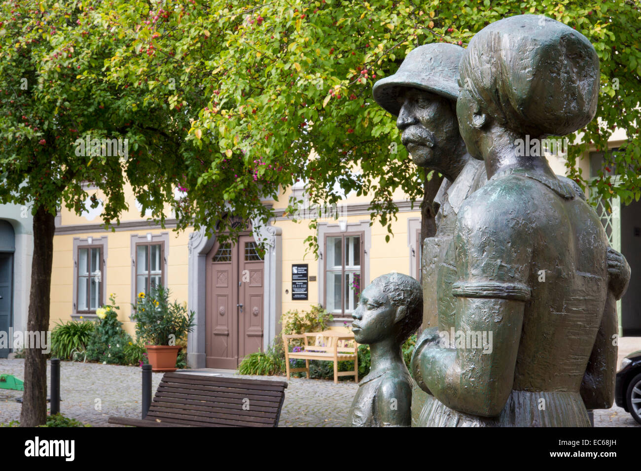 Sculpture of Albert Schweitzer in front of the birthplace of Johann ...