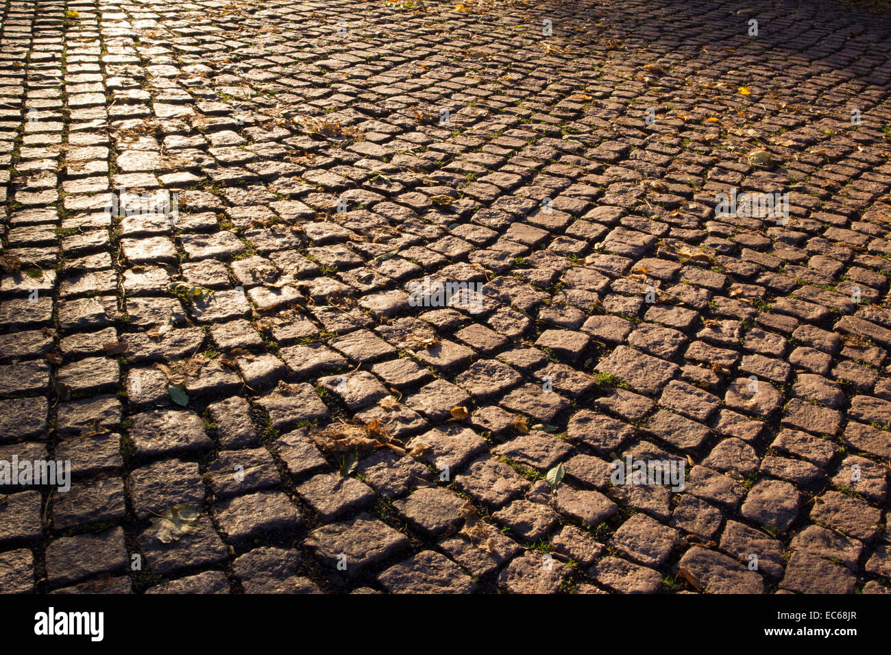 Rubble pavement in the morning light, Eisenach, Thuringia, Germany ...