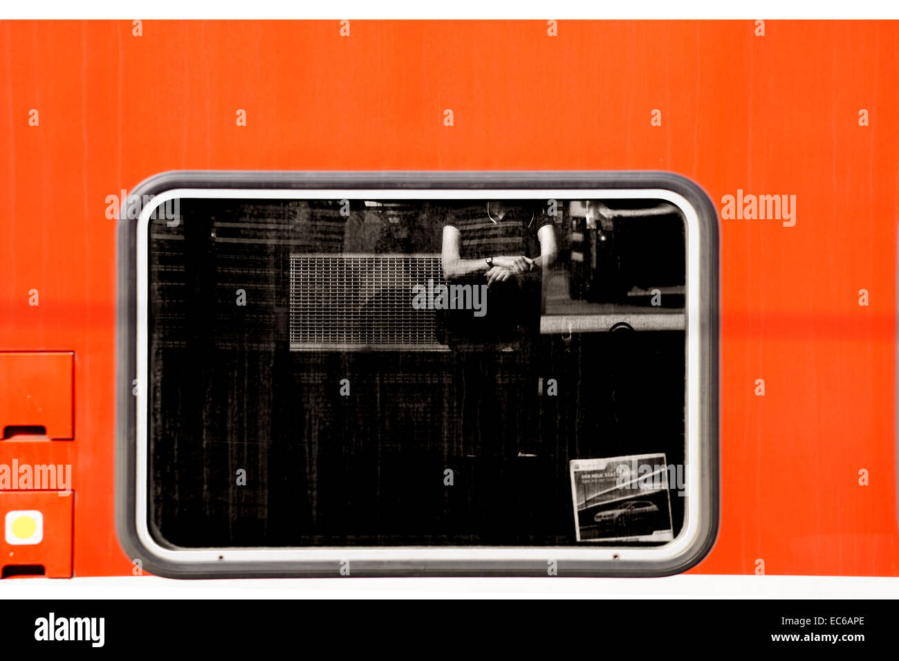 Reflection in the train window Stock Photo - Alamy