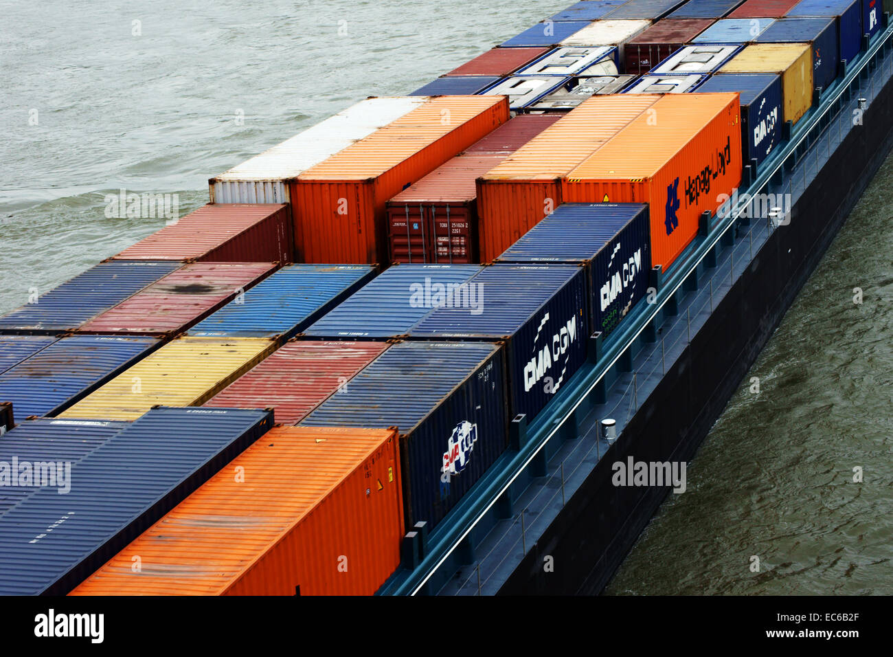 Container ship, birds eye view hi-res stock photography and images - Alamy