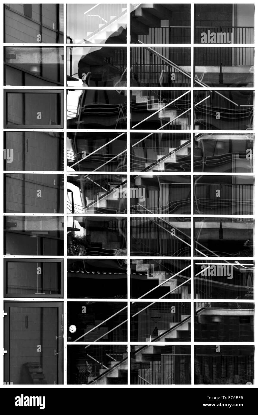 Building facade windows frames Black and White Stock Photos & Images ...