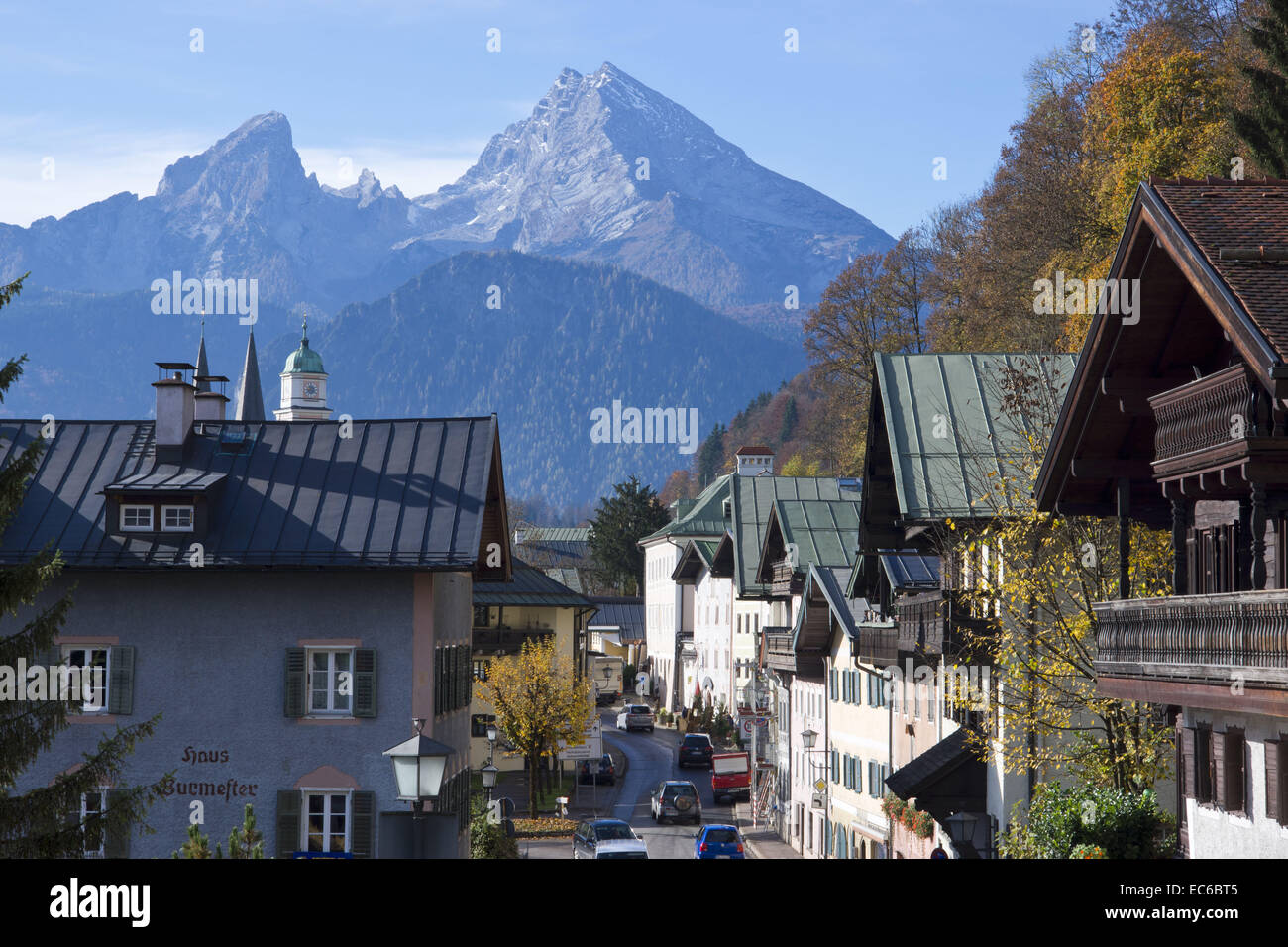 View of the historical Nonntal Mount Watzmann in the back Berchtesgaden ...
