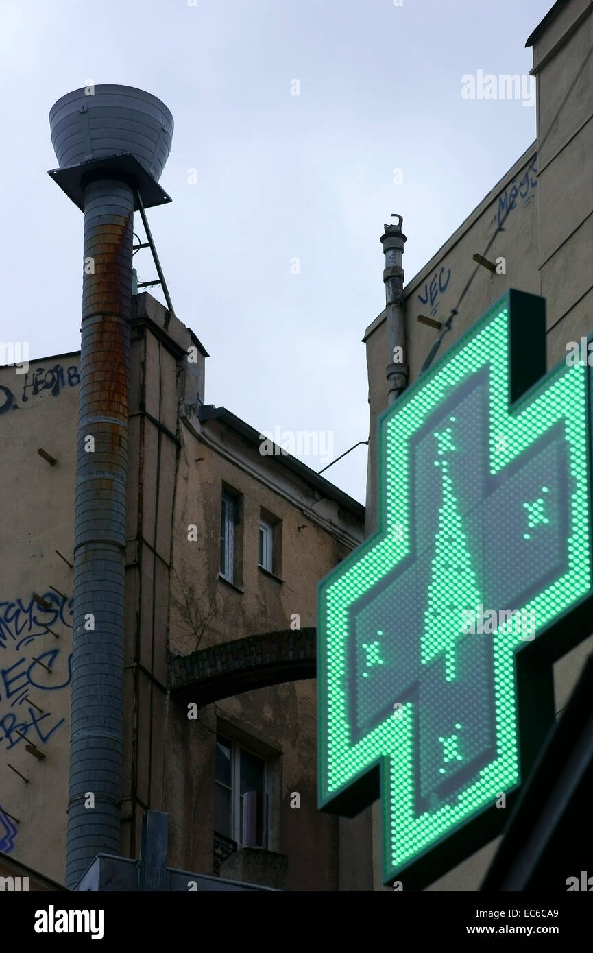 Green cross sign Stock Photo - Alamy