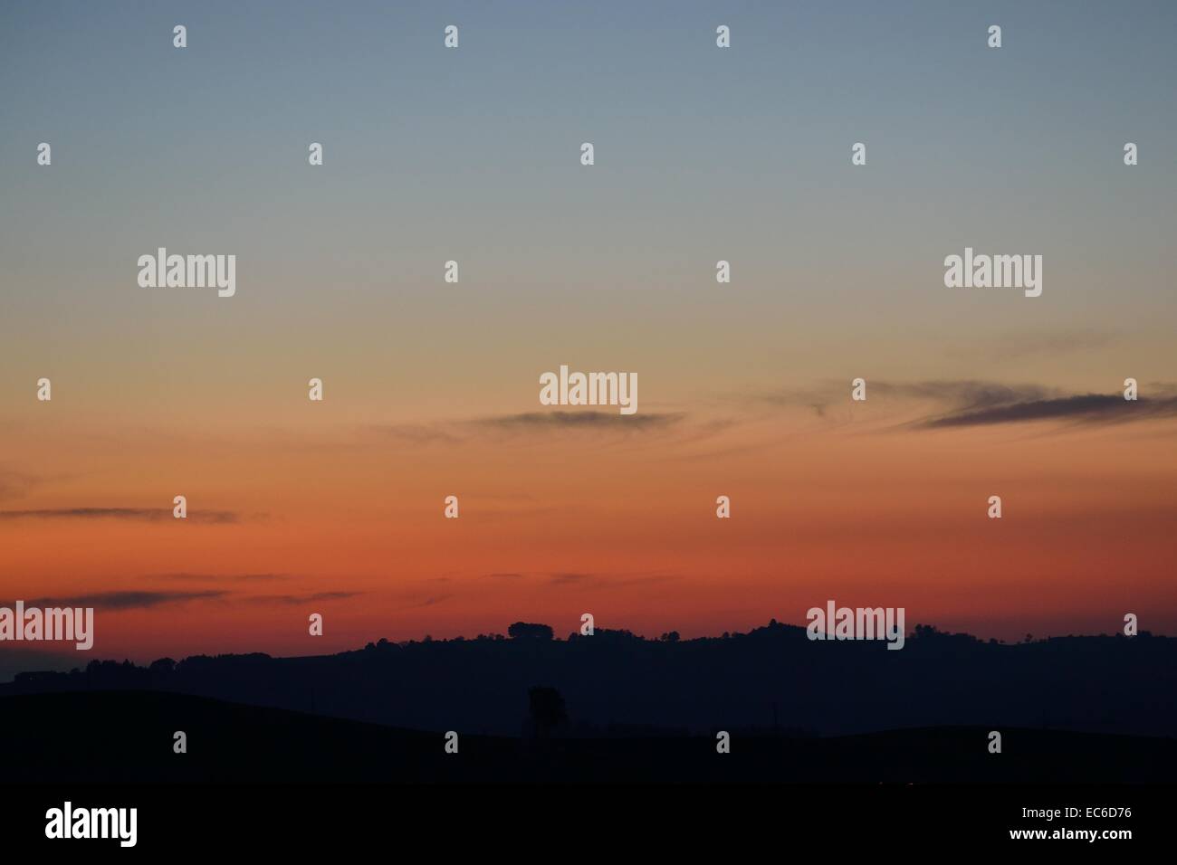 Evening mood at the blue hour Stock Photo - Alamy