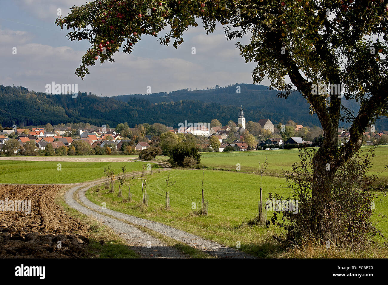 Rugendorf in the fall at the foot of the Franconian Forest Stock Photo ...