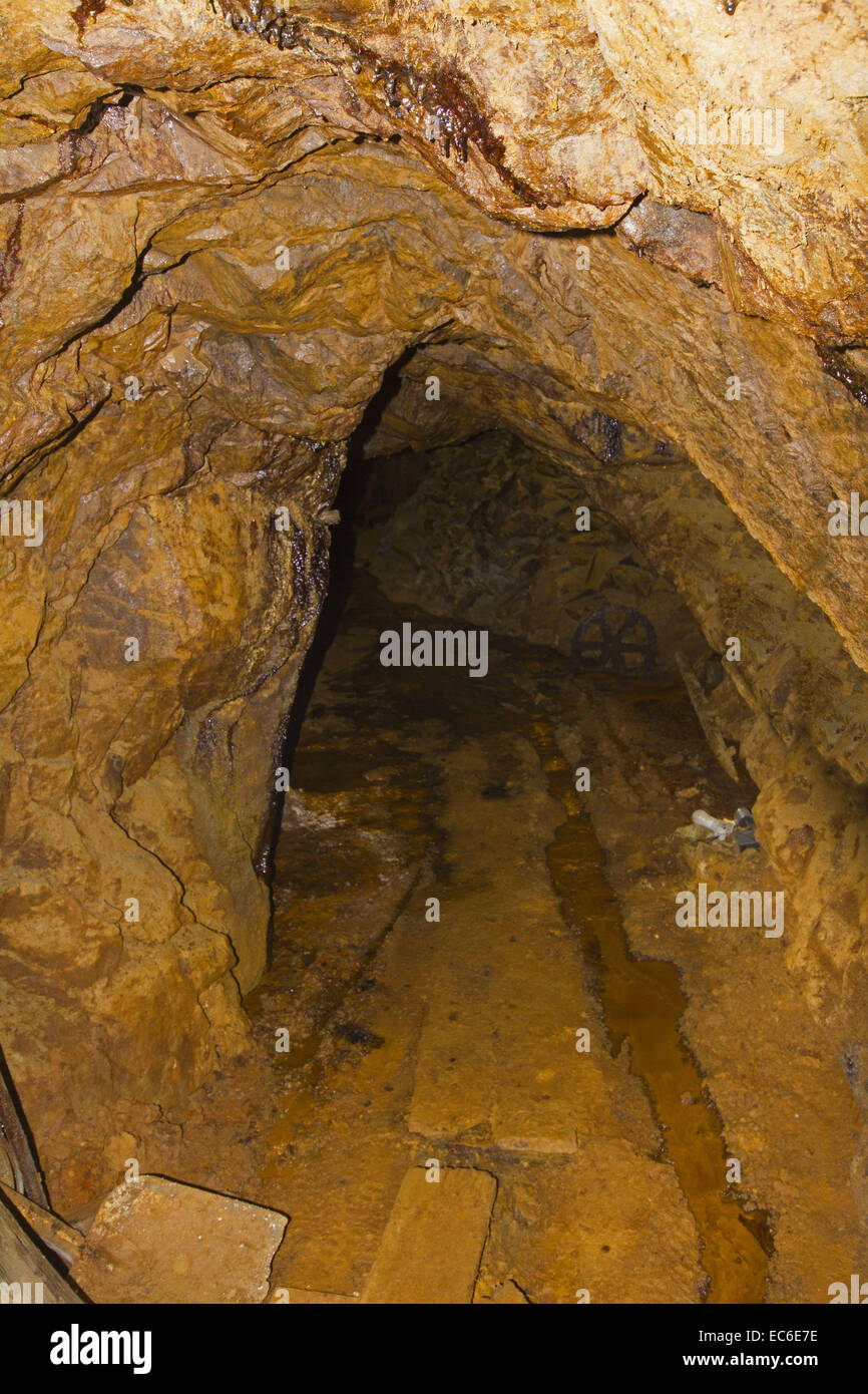 Pit walk of the historical Falu Copper Mine in Falun gruva Stock Photo ...