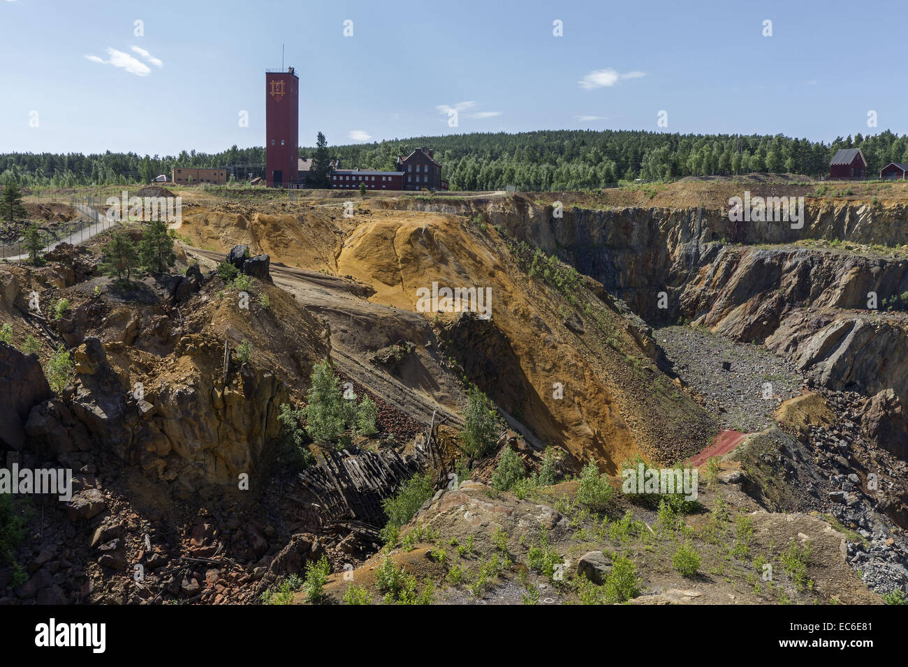 Oscars shaft tower left and Fredrik water wheel building 2nd from right ...