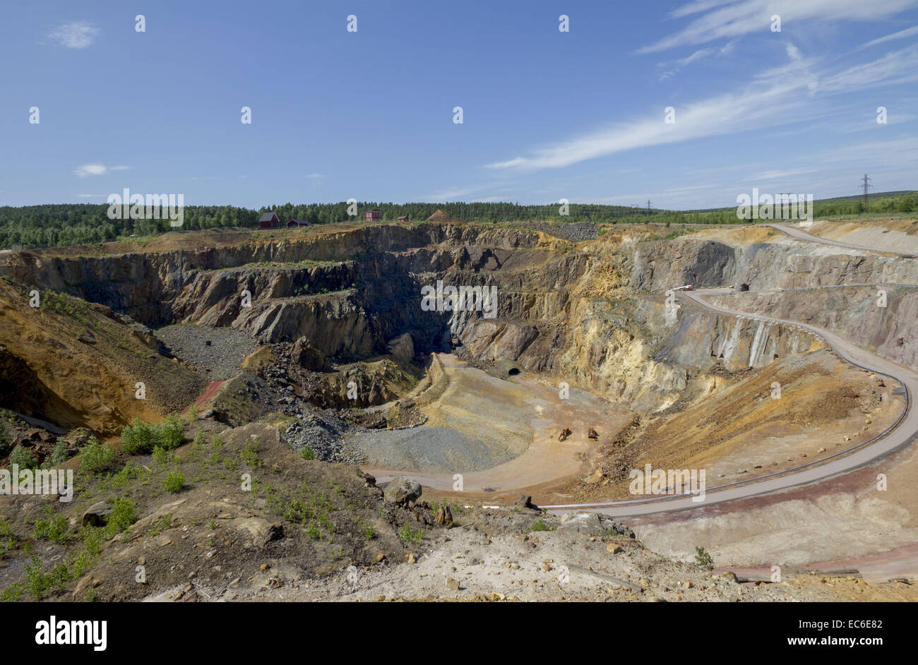 View of the collapsed crater Stora stöten of the historic Falu Copper ...