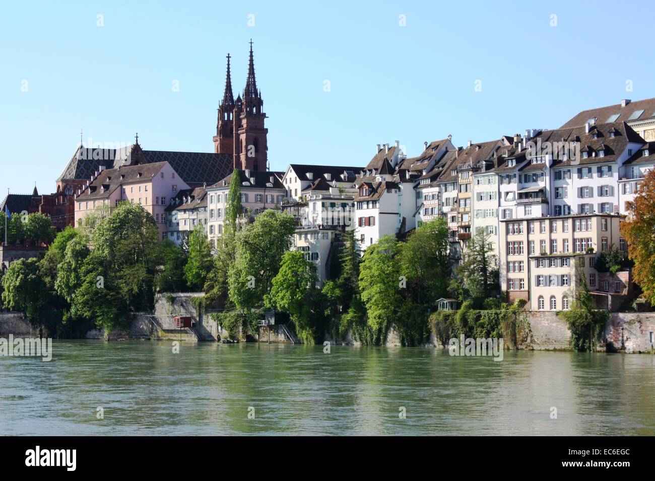 Basel View from Rhein Stock Photo - Alamy