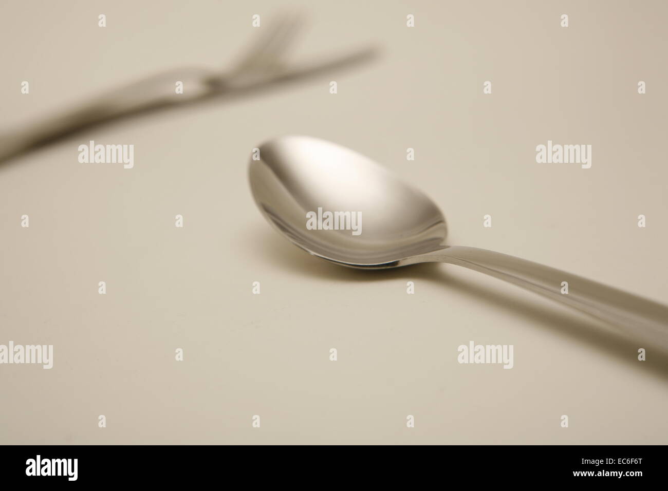 Spoon on Table Stock Photo - Alamy