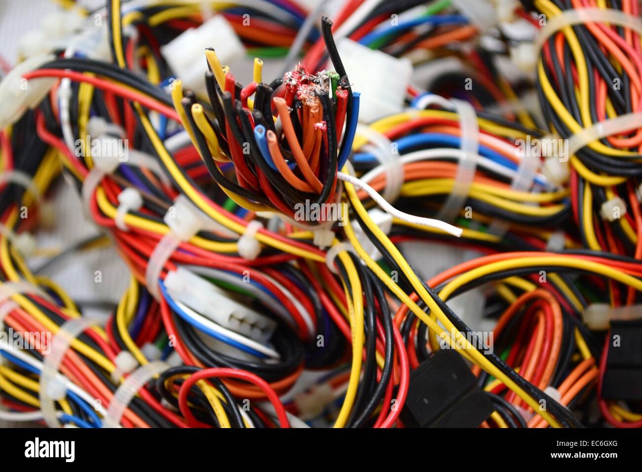 colorful cable tangle Stock Photo - Alamy