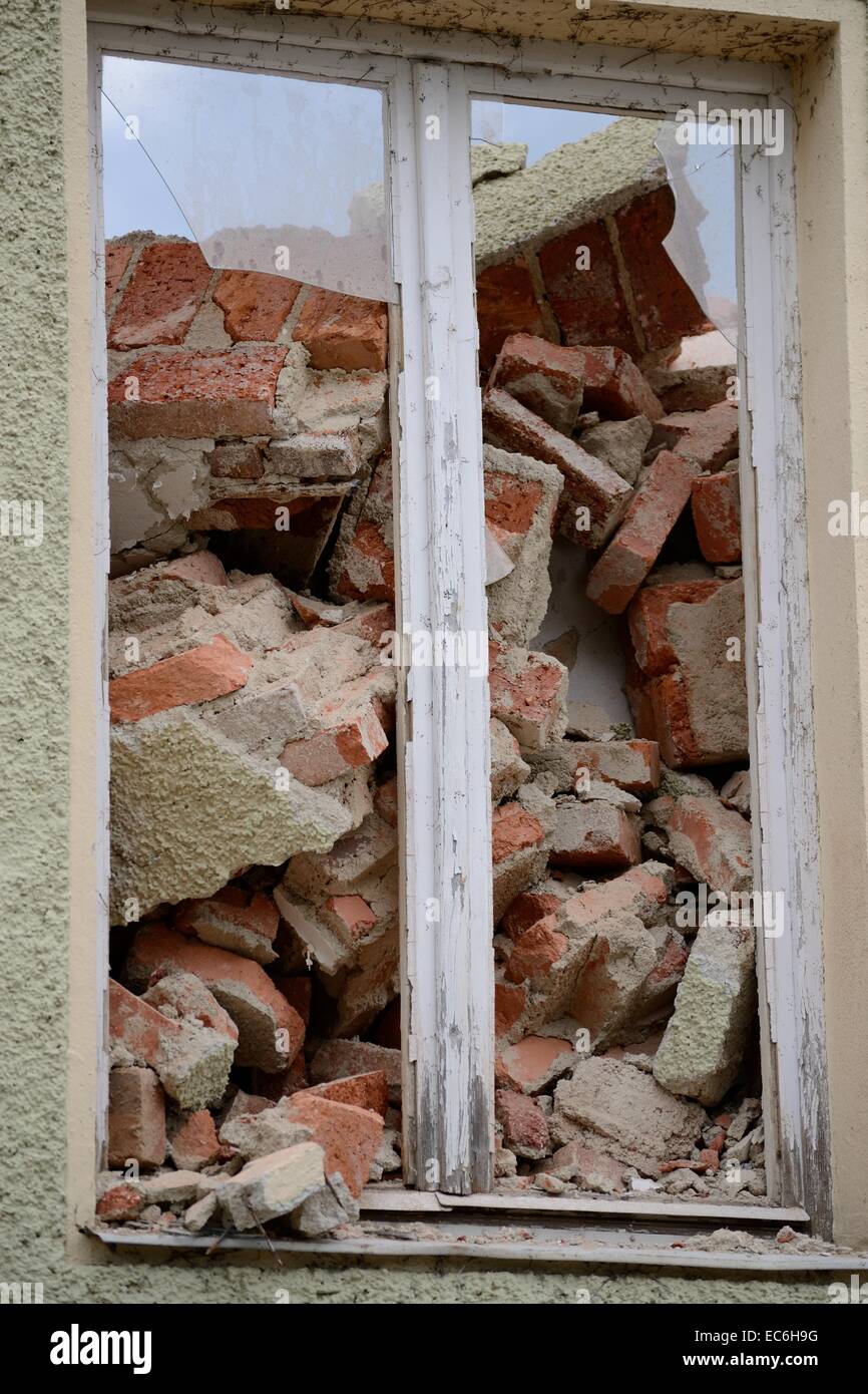 Window provides insight to the house demolition Stock Photo - Alamy