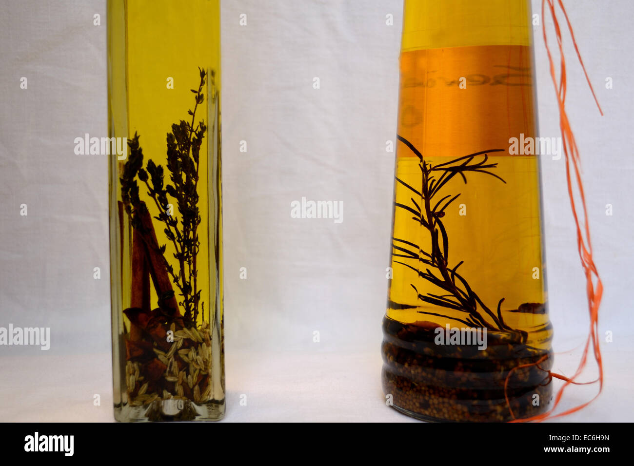 Herb and spice oils from the garden Stock Photo - Alamy