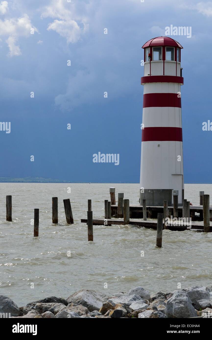 Lighthouse on lake Stock Photo - Alamy