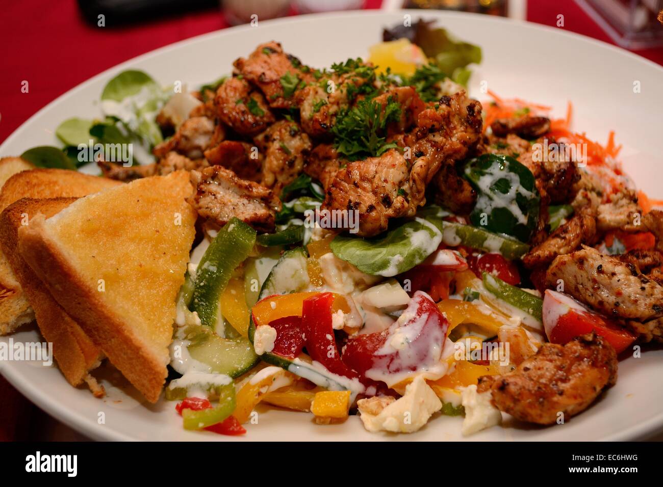 delicious salad with meat Stock Photo - Alamy