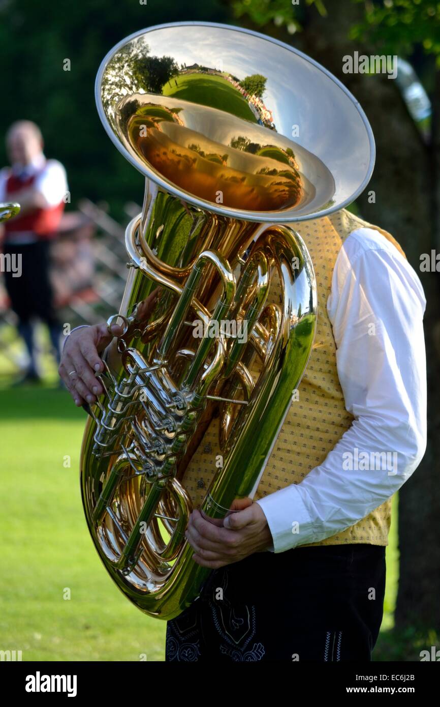 Man in costume plays tuba Stock Photo - Alamy