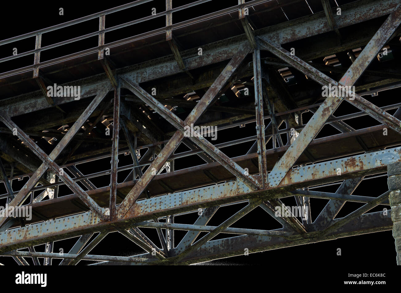 Railway bridge as a steel construction Stock Photo - Alamy