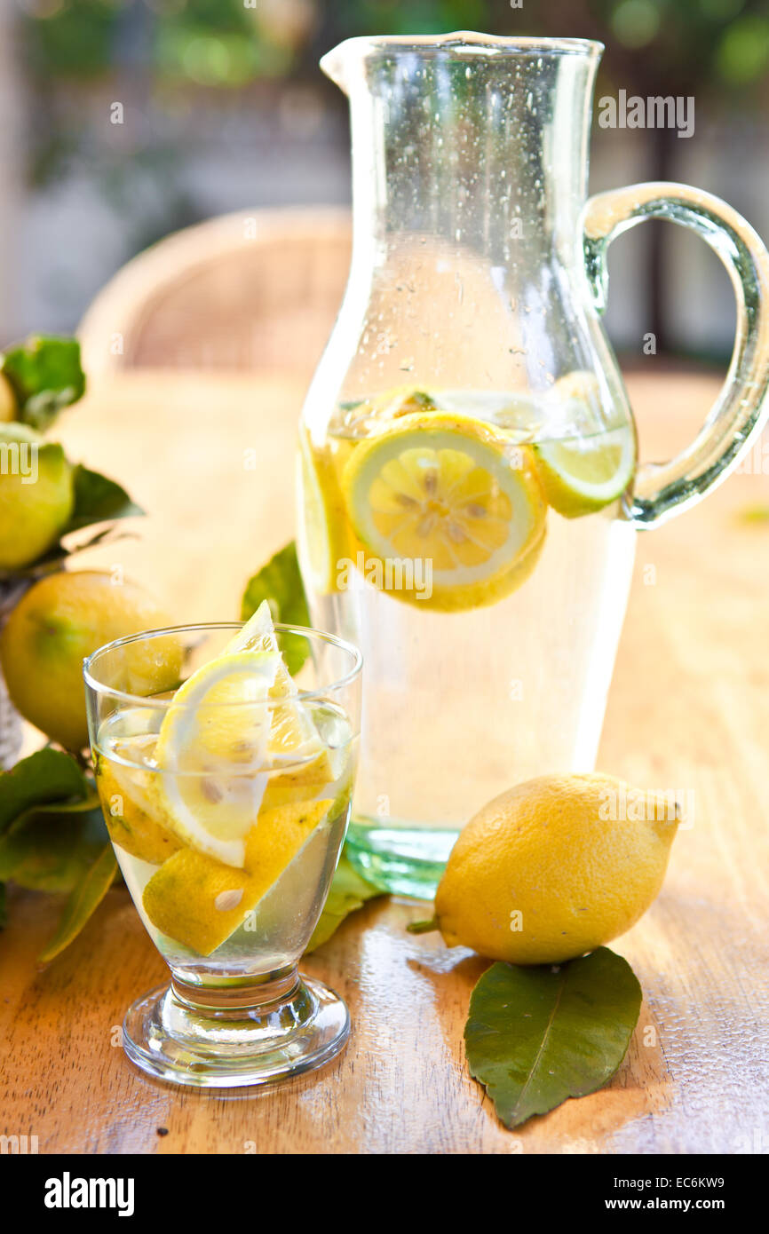 Homemade lemonade with organic lemons Stock Photo - Alamy