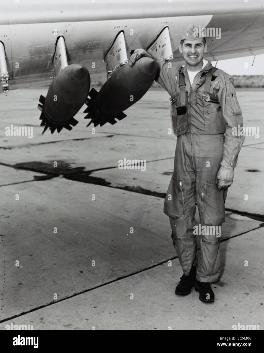 This image from the Stan Abele Collection shows a Snakeye retarded bomb ...