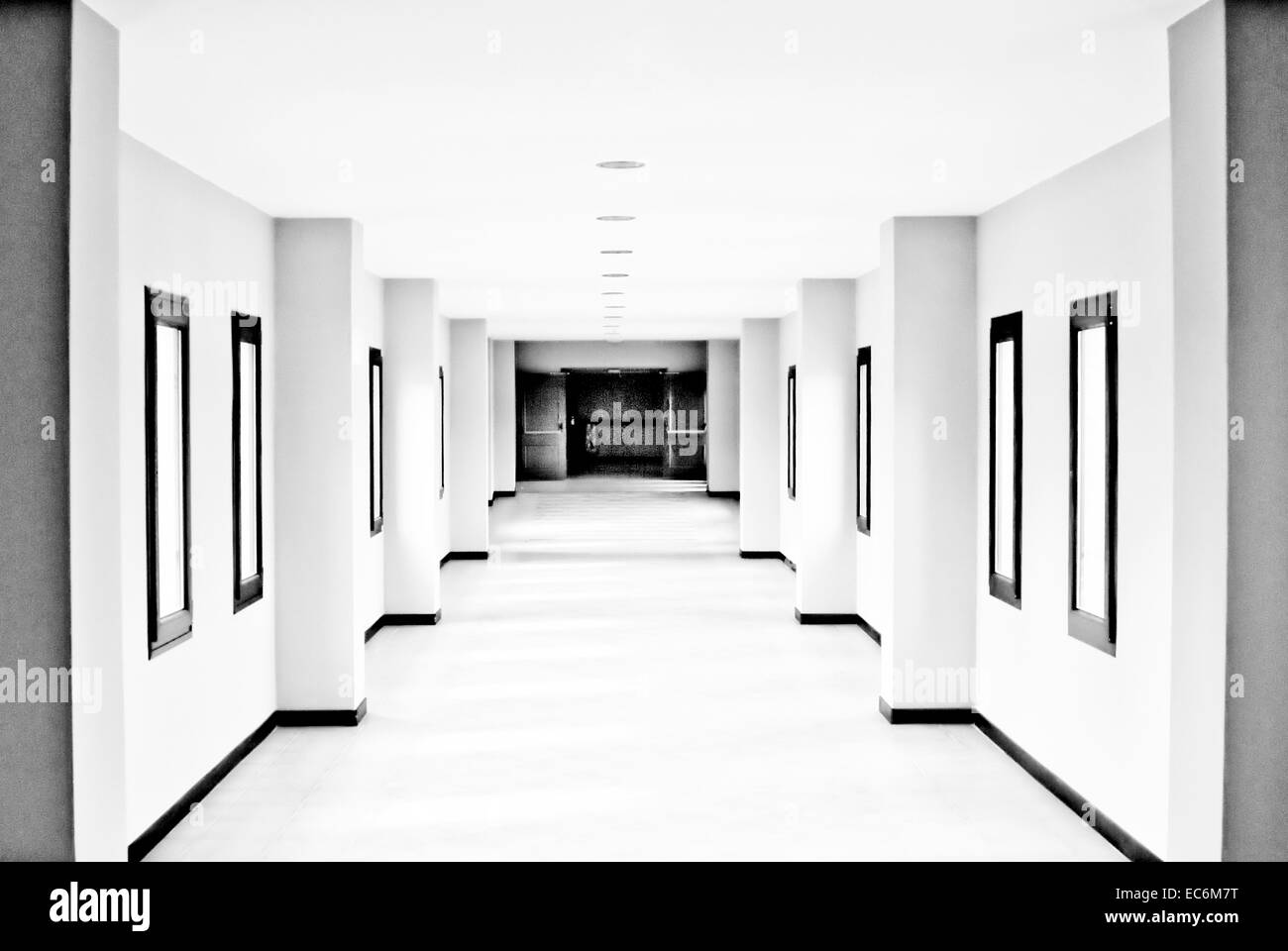 Passage, long corridor, window Stock Photo - Alamy