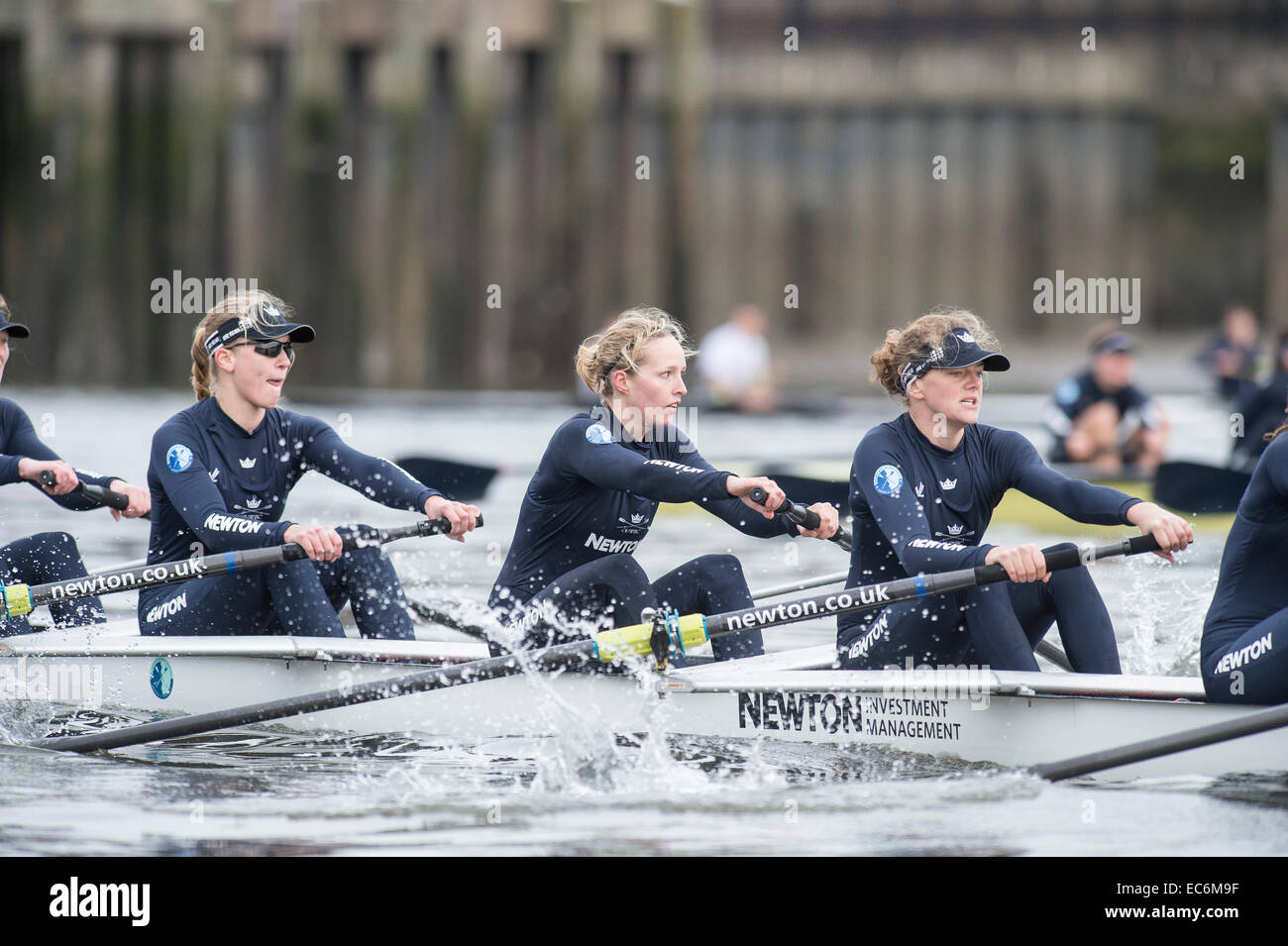 River Thames, London, UK. 9th December, 2014. Putney (start) and ...