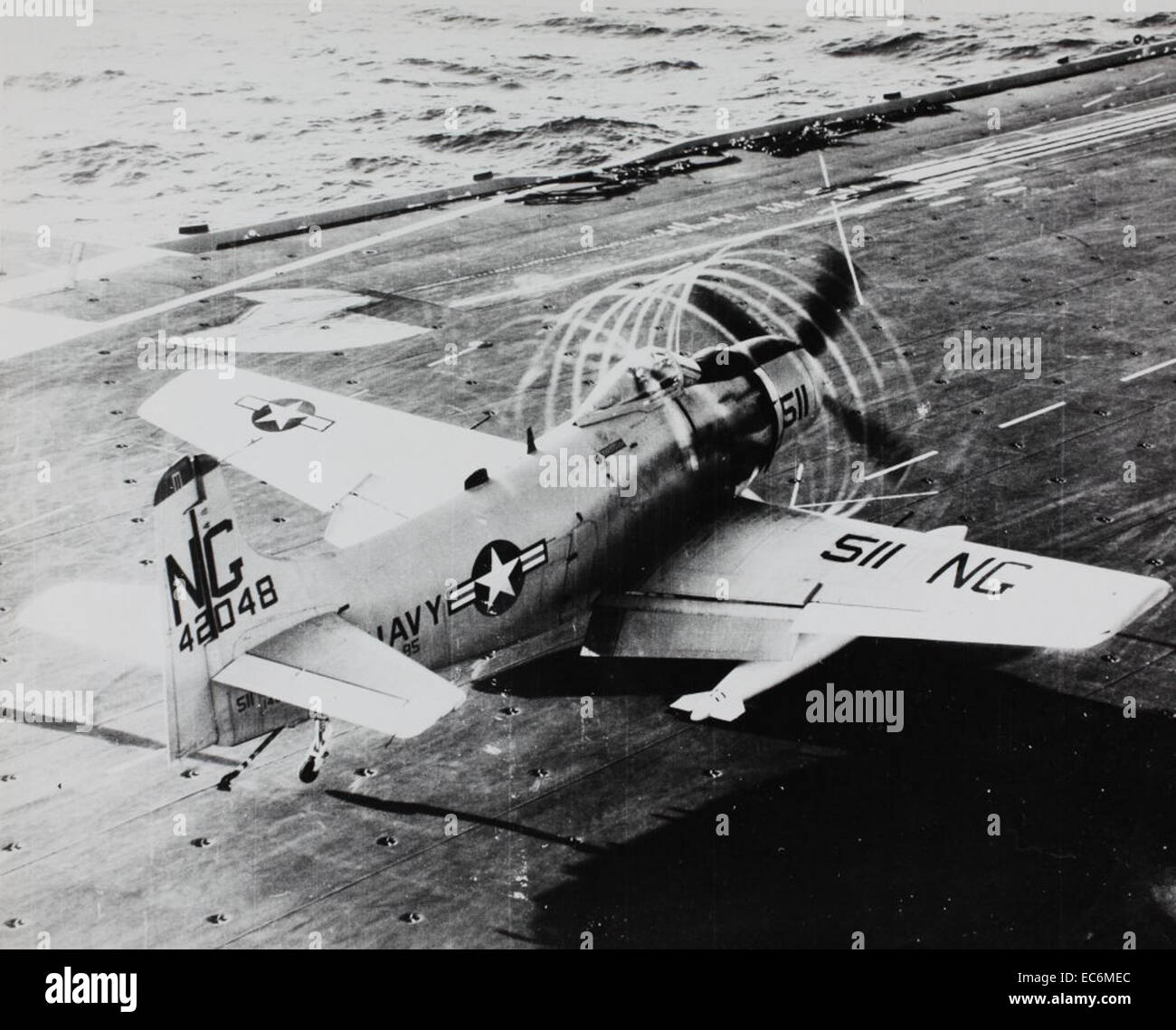 This image features the AD-6 Skyraider of Carrier Air Group 9 (CAG-9 ...