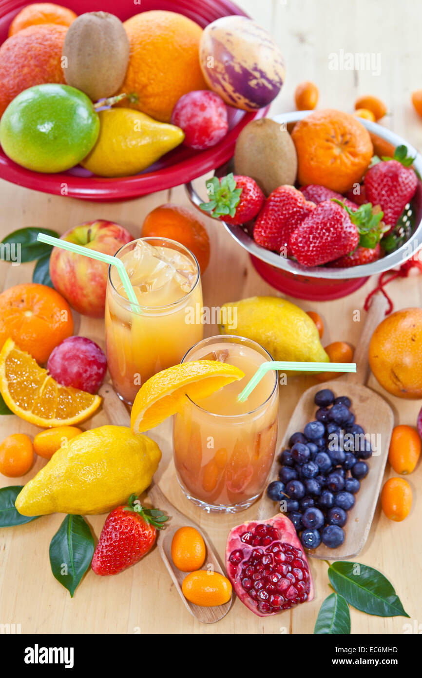 Juice made from fresh fruits Stock Photo - Alamy